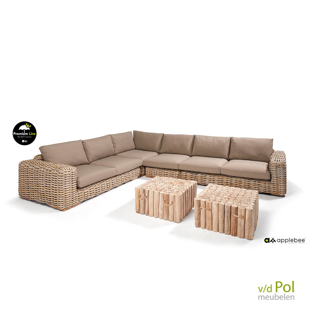 Tuin loungeset |FFF Apple Bee | 5-delig | Wicker — VandePolMeubelen