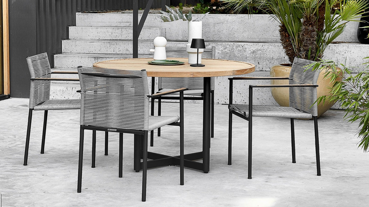 Jakarta AppleBee Ronde Tuinset | Teakhout & Aluminium| 4 persoons ...