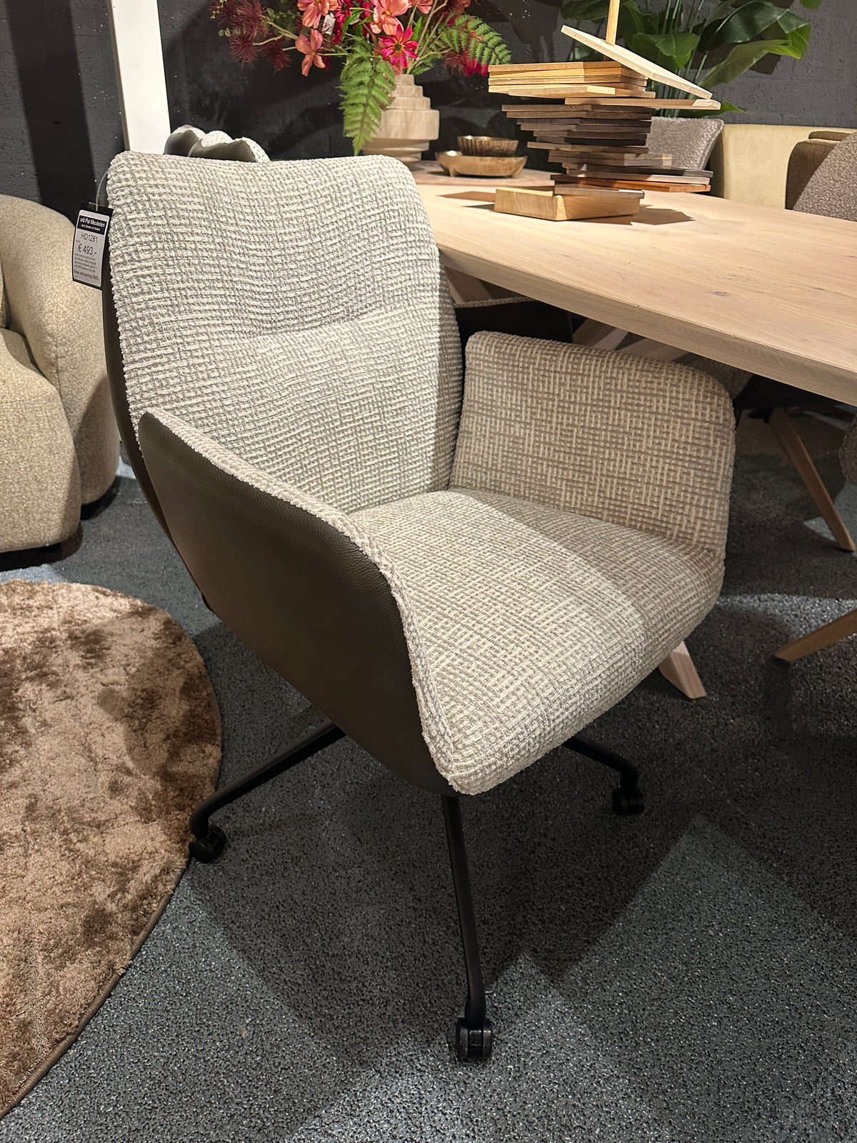 HE Design eetstoel Danillo met wieltjes — VandePolMeubelen